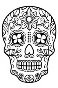 Sugar Skull Adult Coloring Pages - creativitycolor.com
