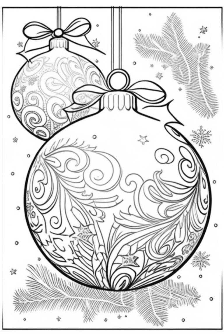 Christmas Ornaments Coloring Pages - creativitycolor.com