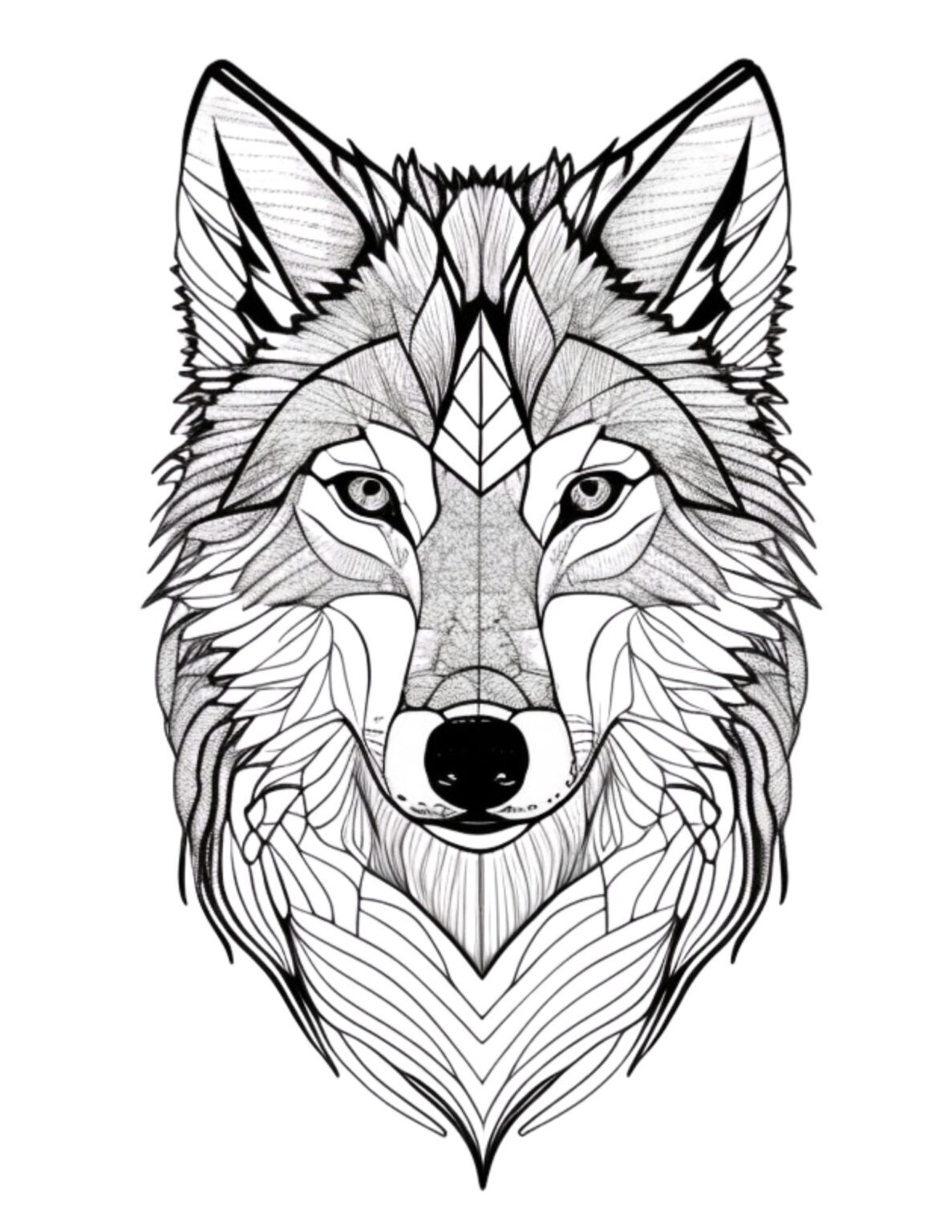 Wolf Coloring Pages for Adults - creativitycolor.com